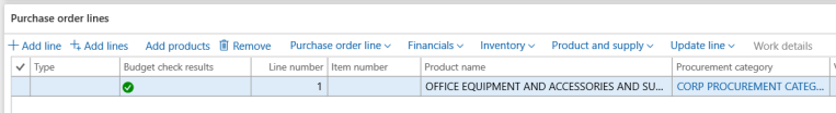 Budget control for purchase orders – D365 for Finance and Operations